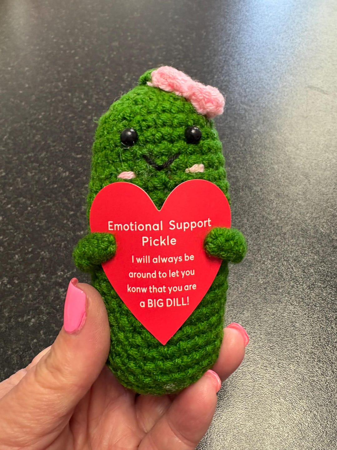 Handmade Crochet Cute Positive Pickle Emotional Support Wellbeing ...