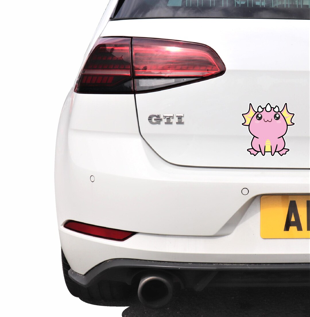 Handmade Cute Kawaii Pink Axolotl External Vinyl Car Sticker 100x100mm ...