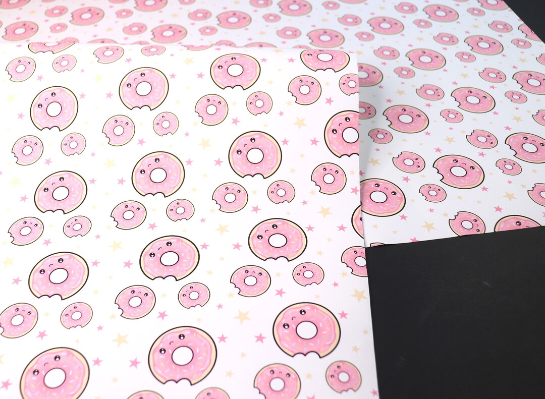 Handmade Cute Kawaii Donut Donuts Wrapping Paper Gift Wrap A2 Sheets ...