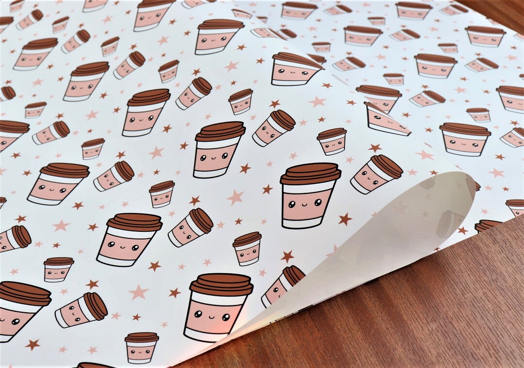 Handmade Cute Kawaii Cappuccino Latte Cup Wrapping Paper Gift Wrap A2 ...