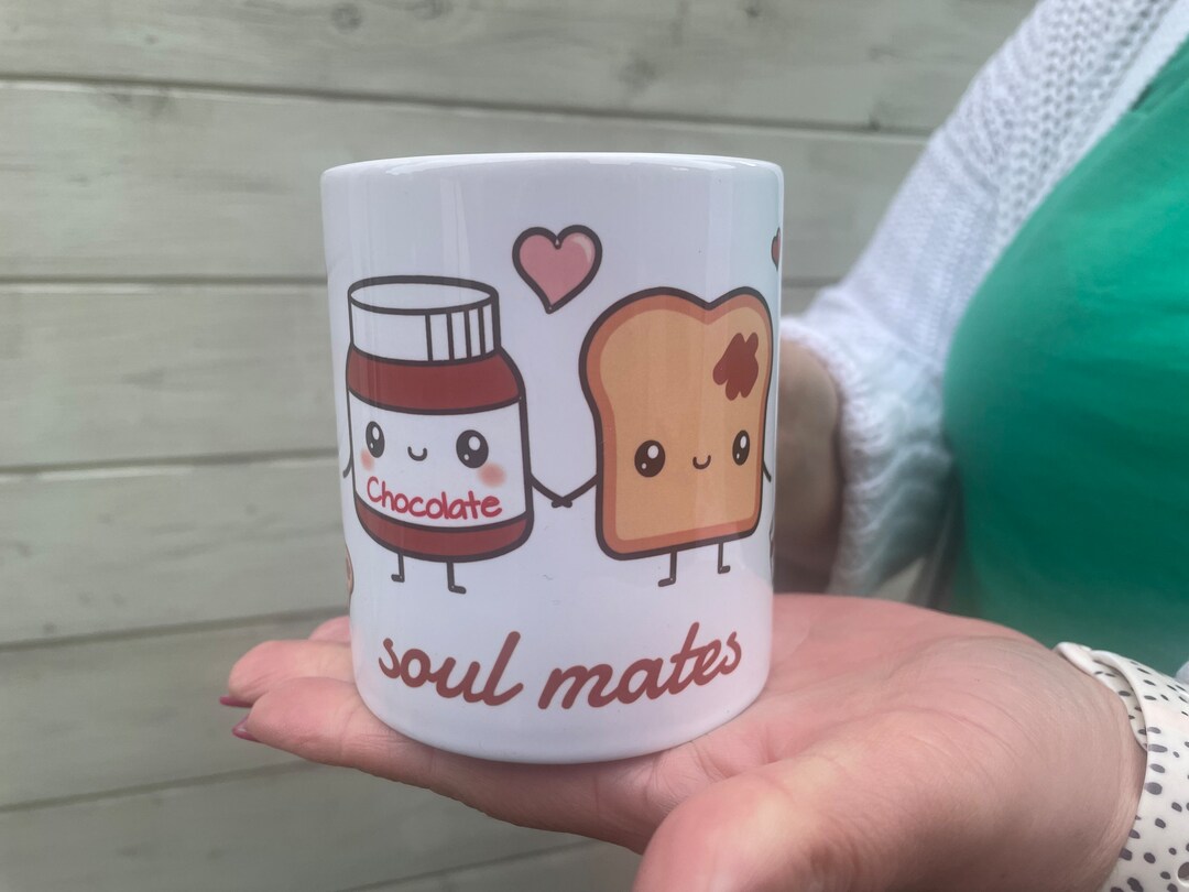 Handmade Cute Kawaii Chocolate Spread and Toast Soul Mates Coffee or ...
