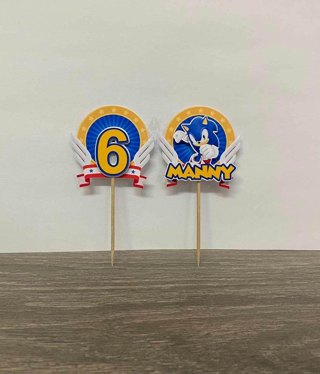Sonic Inspired Cupcake Toppers, Sonic Cake Topper, Sonic the Hedgehog ...