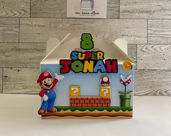 Super Mario Bros Favor Box, Mario and Luigi Treat Box, Bowser Princess ...