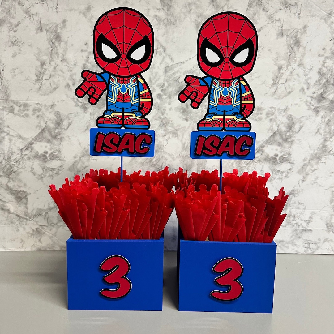 Spider Centerpieces, Spider Party Supplies, Spiderman Party Decorations ...
