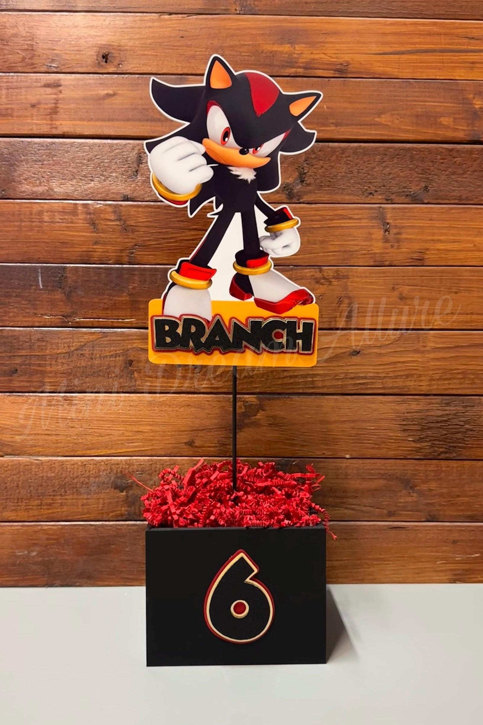 Sonic Party Decorations, Sonic Hedgehog Centerpieces, Shadow Party ...