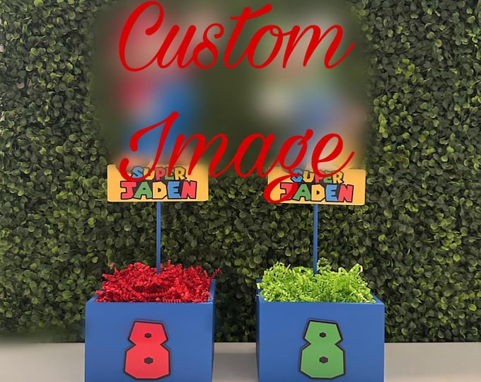 Super Mario Bros Centerpieces Table Toppers Mario Luigi Bowser Donkey ...