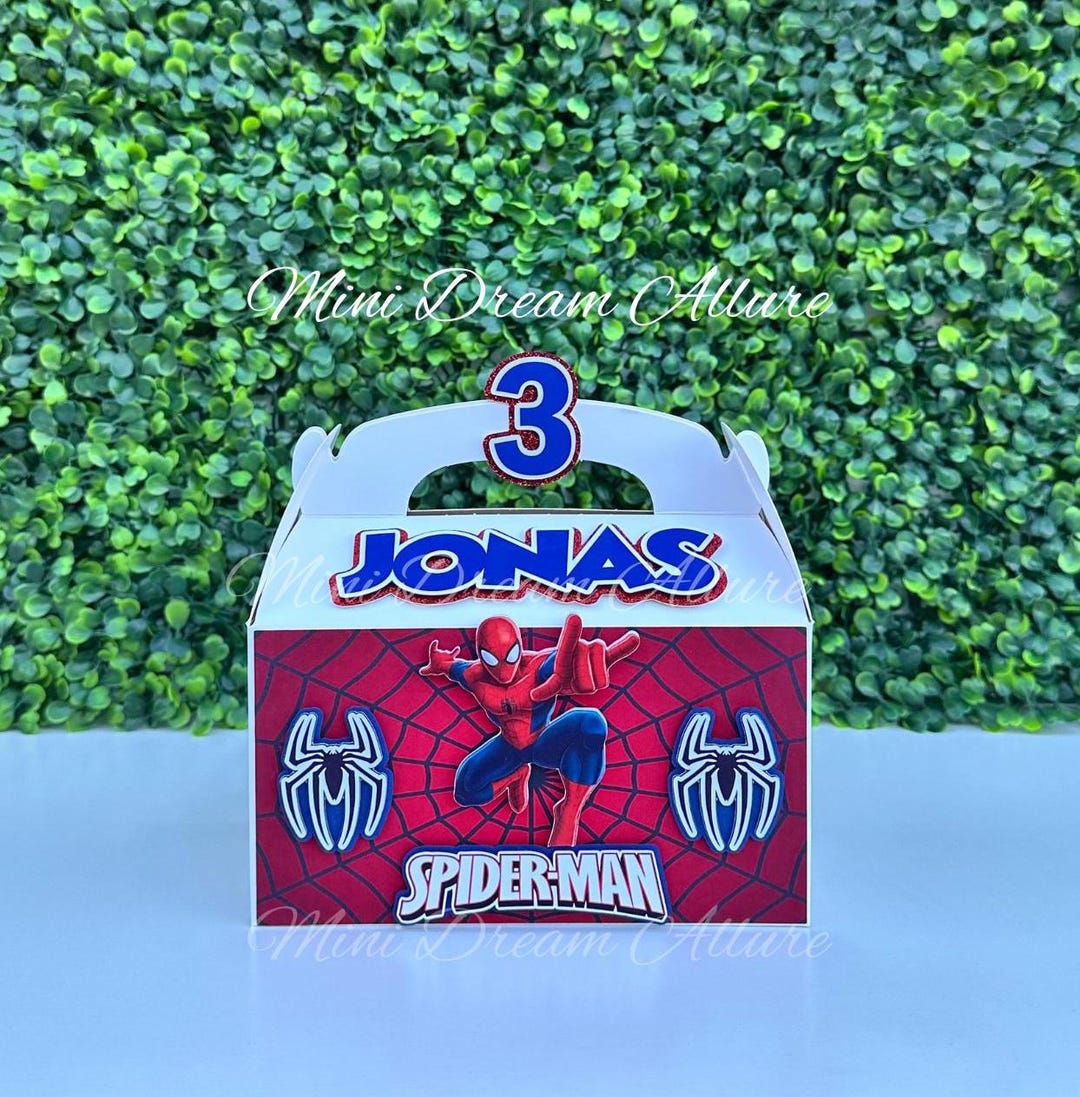 Spider Treat Box, Superhero Party Decorations, Spiderman Birthday ...