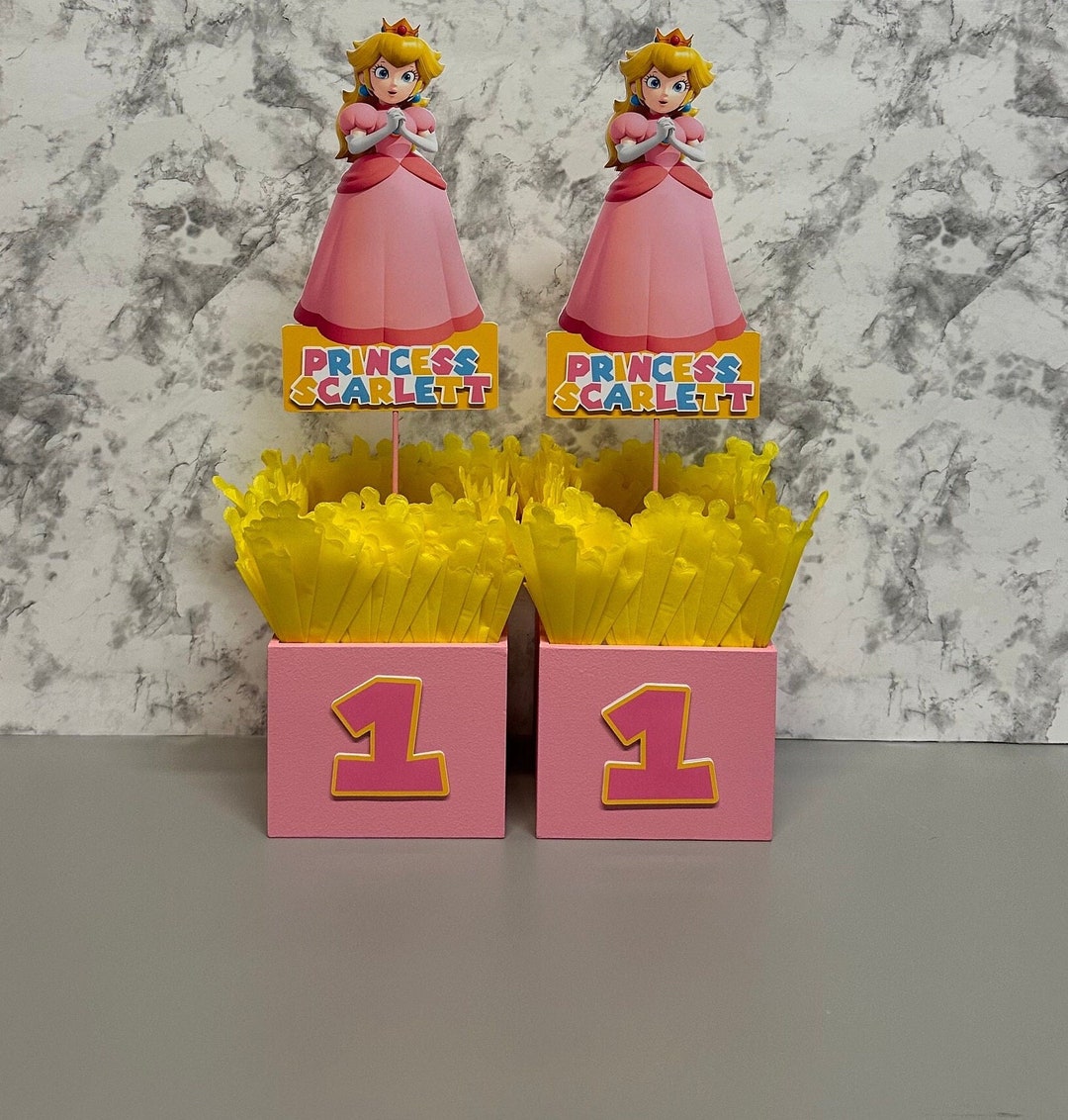 Princess Peach Centerpieces, Princess Peach Party Supplies, Princess ...