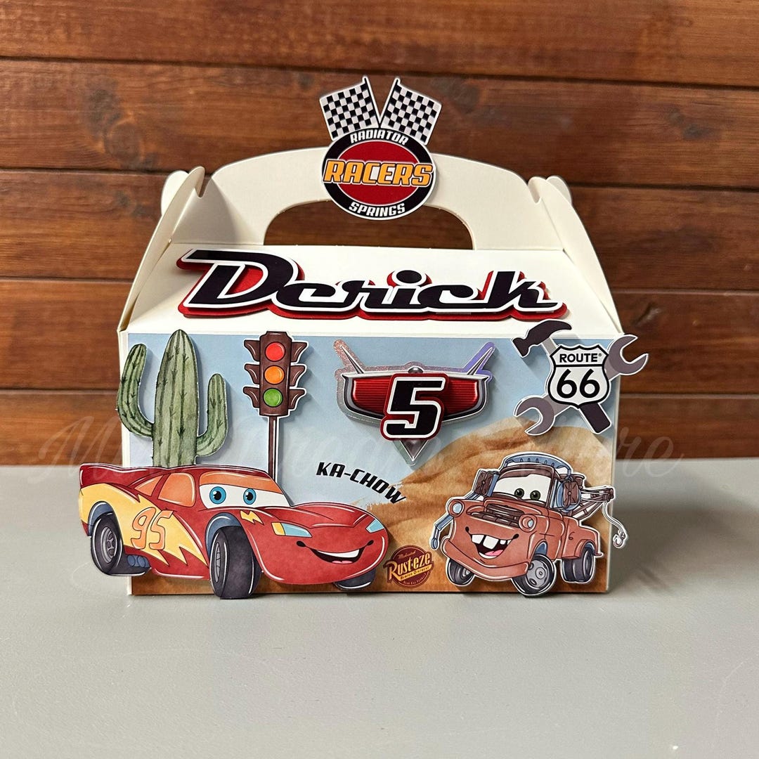 Race Car Treat Box, Racing Car Favor Bag, Racing Cars Party Decorations ...