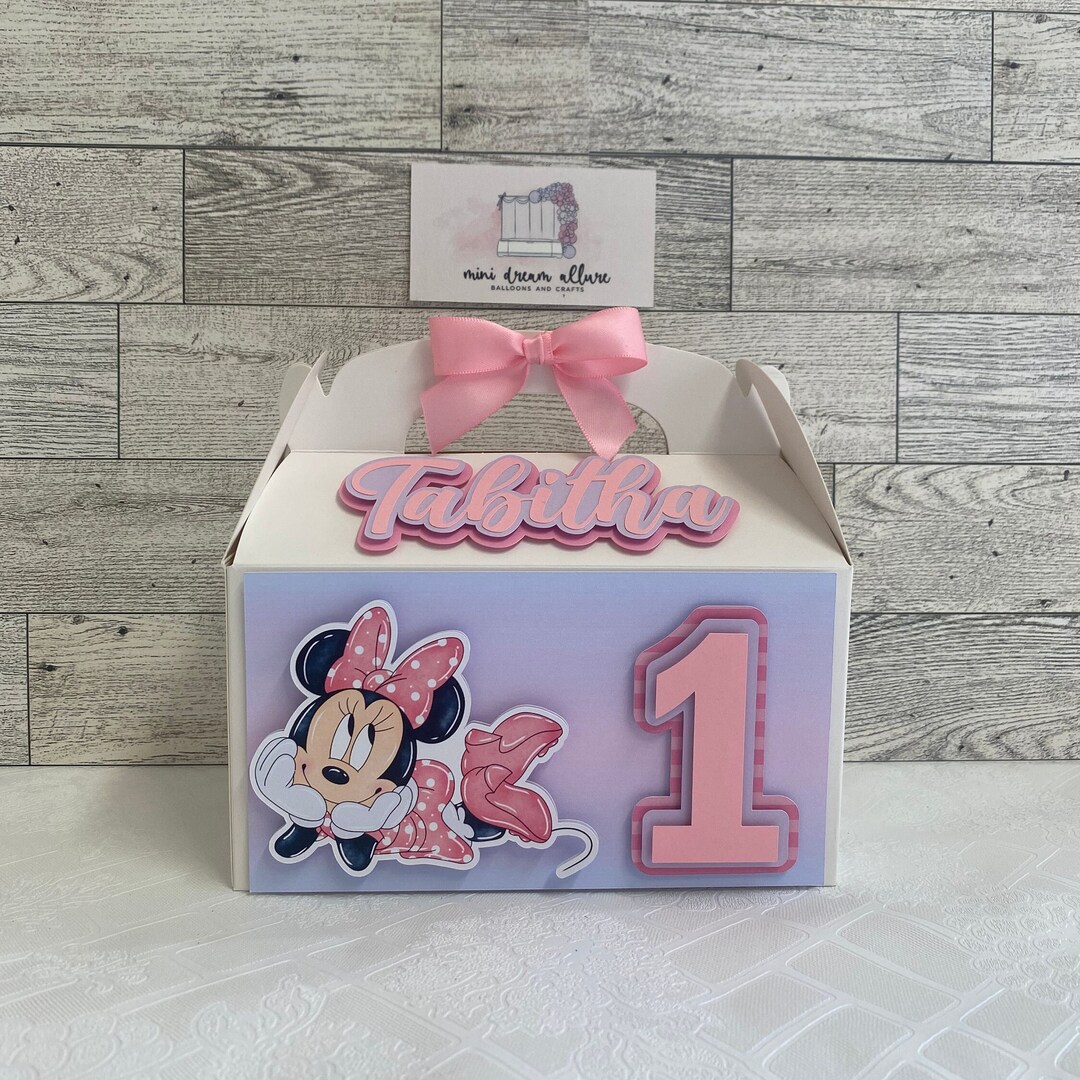 Minnie Mouse Treat Box, Minnie Bowtique Party Decorations, Minnie Mouse ...