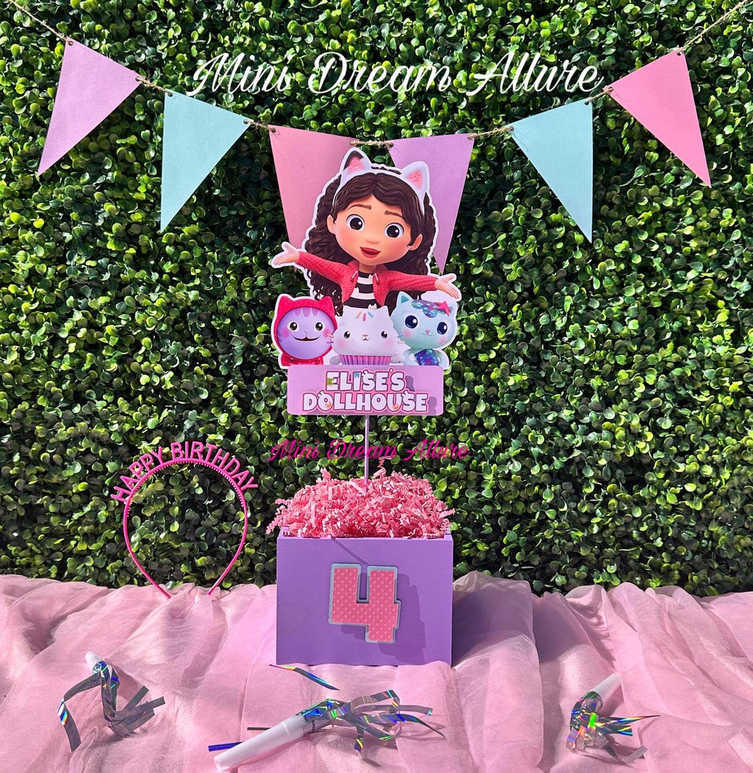 Gabby Centerpieces, Gabb Dollhouse Party Decorations, Dollhouse Party ...