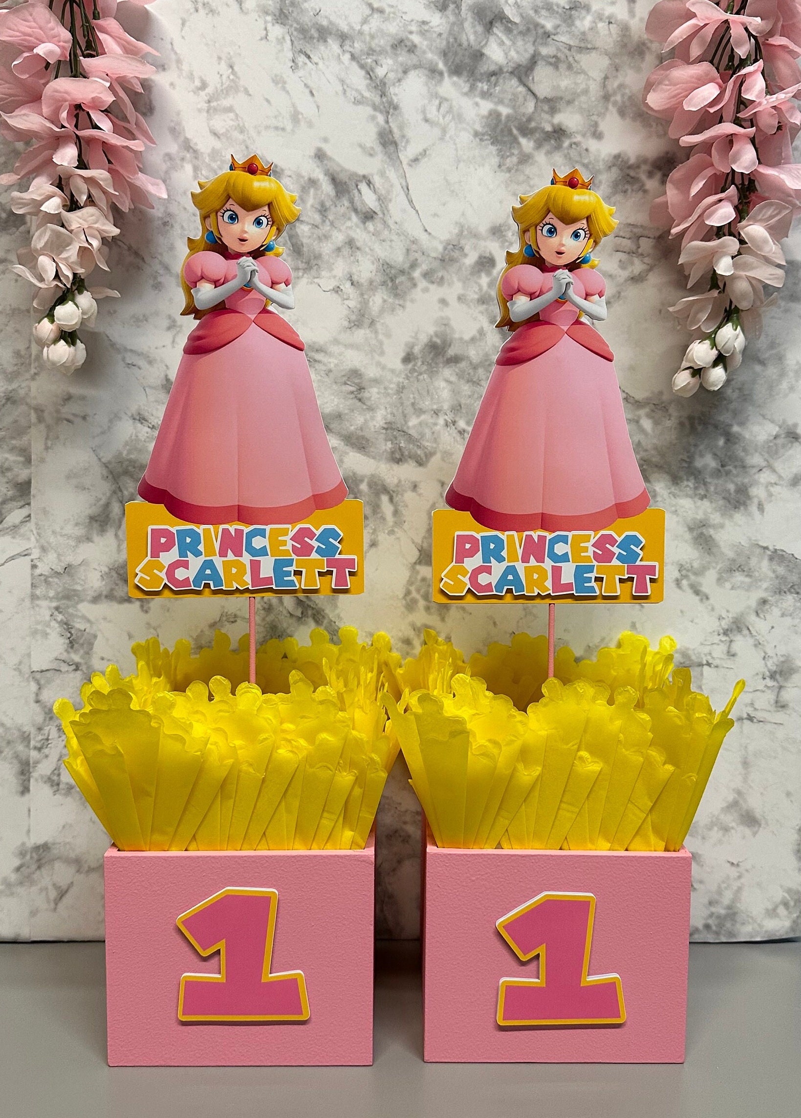 Princess Peach Centerpieces, Princess Peach Party Supplies, Princess ...