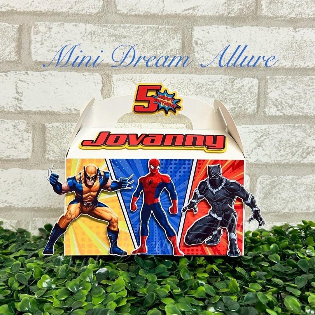 Superhero Treat Box, Superhero Favor Box, Superhero Party Decorations ...