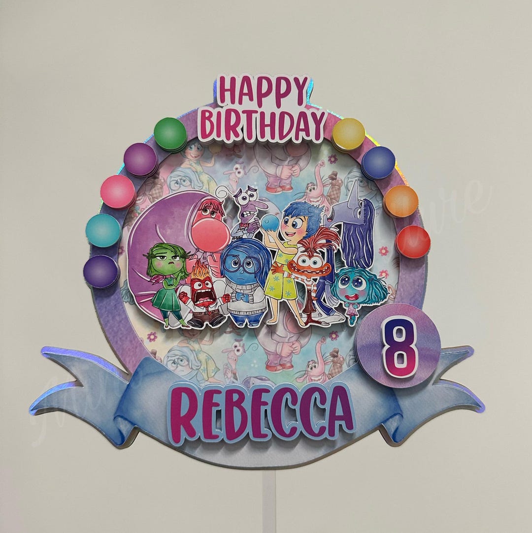 Emotions Cake Topper, Inside Out Cake Topper, Emotions Birthday ...