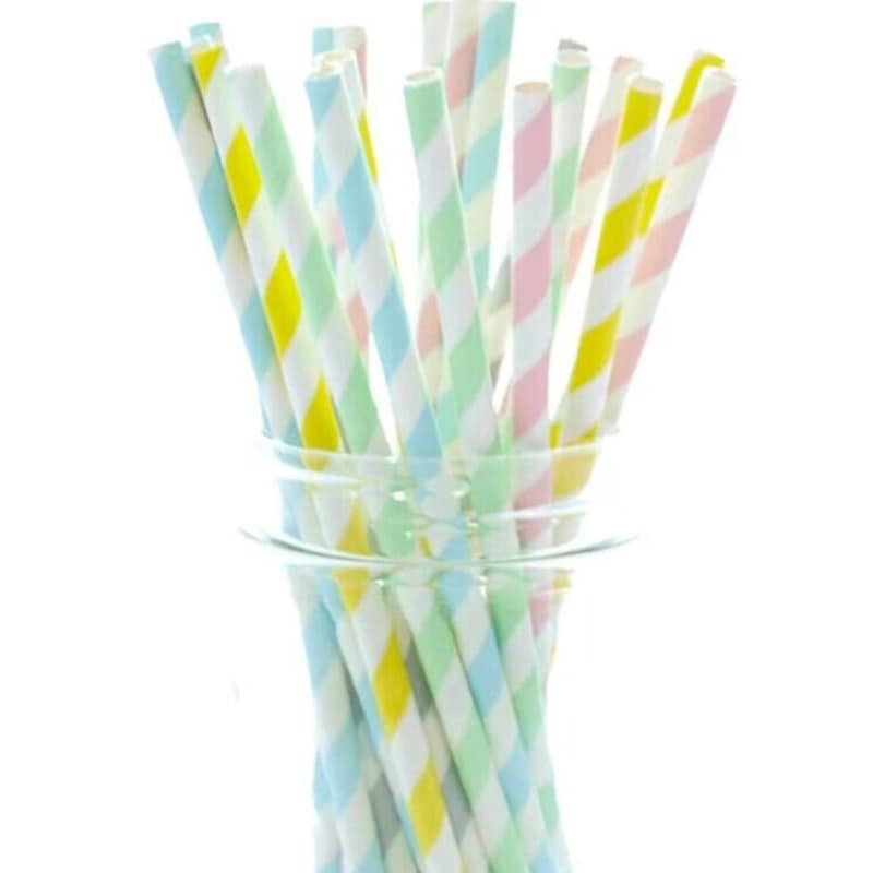 Pastel Paper Straw - Etsy