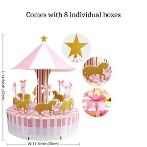 Paper Carousel Horse Carnival Theme Paper Gift Candy Treat Favor Box ...
