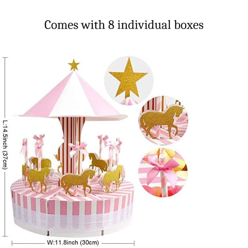Paper Carousel Horse Carnival Theme Paper Gift Candy Treat - Etsy