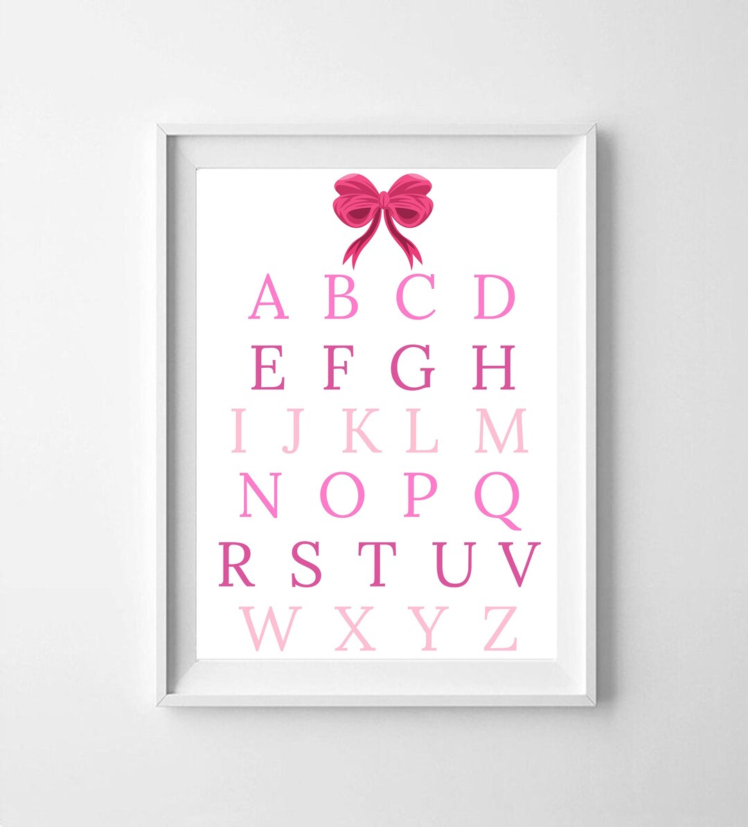 Pink Alphabet Wall Art for Little Girls' Playroom Nursery - Etsy