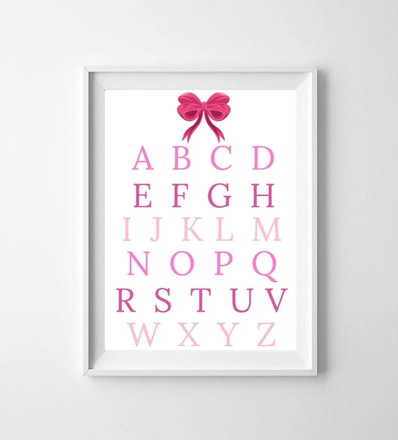 Pink Alphabet Wall Art for Little Girls' Playroom Nursery - Etsy