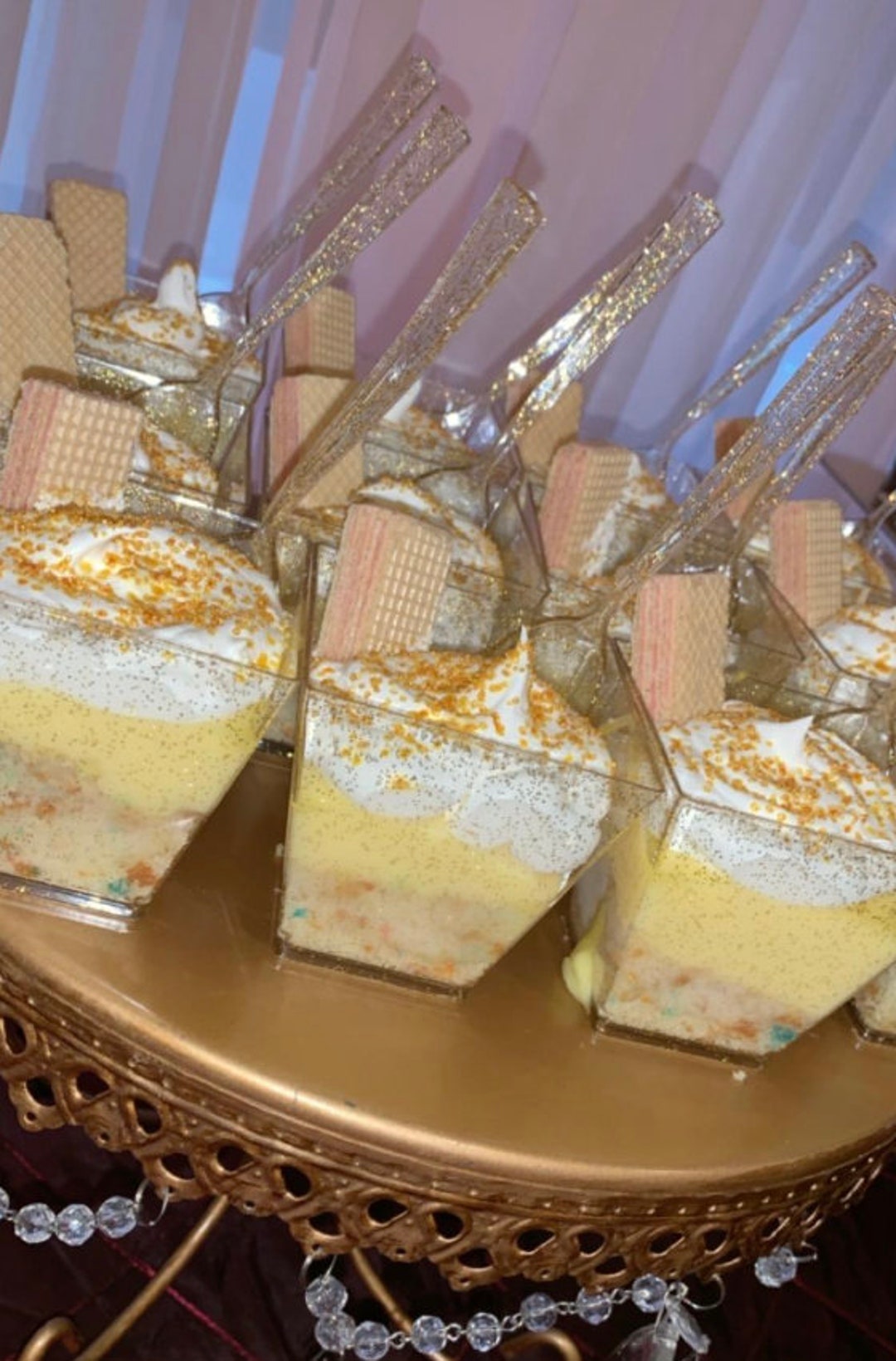 Glitter Dessert Parfait Favor Cups With Mini Spoons Appetizer Cups for ...