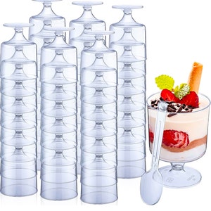 Plastic Dessert Parfait Favor Cups With Mini Spoons Appetizer Cups for ...