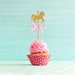 Carousel Horse Cupcake Toppers Pink Bow Girl Birthday Cake Topper Pink Dessert Topper Birthday ...