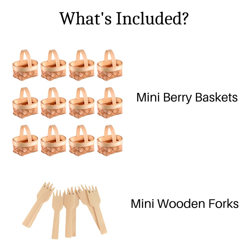 Individual Fruit Berry Basket Favor Tiny Wooden Picnic Basket Catering ...