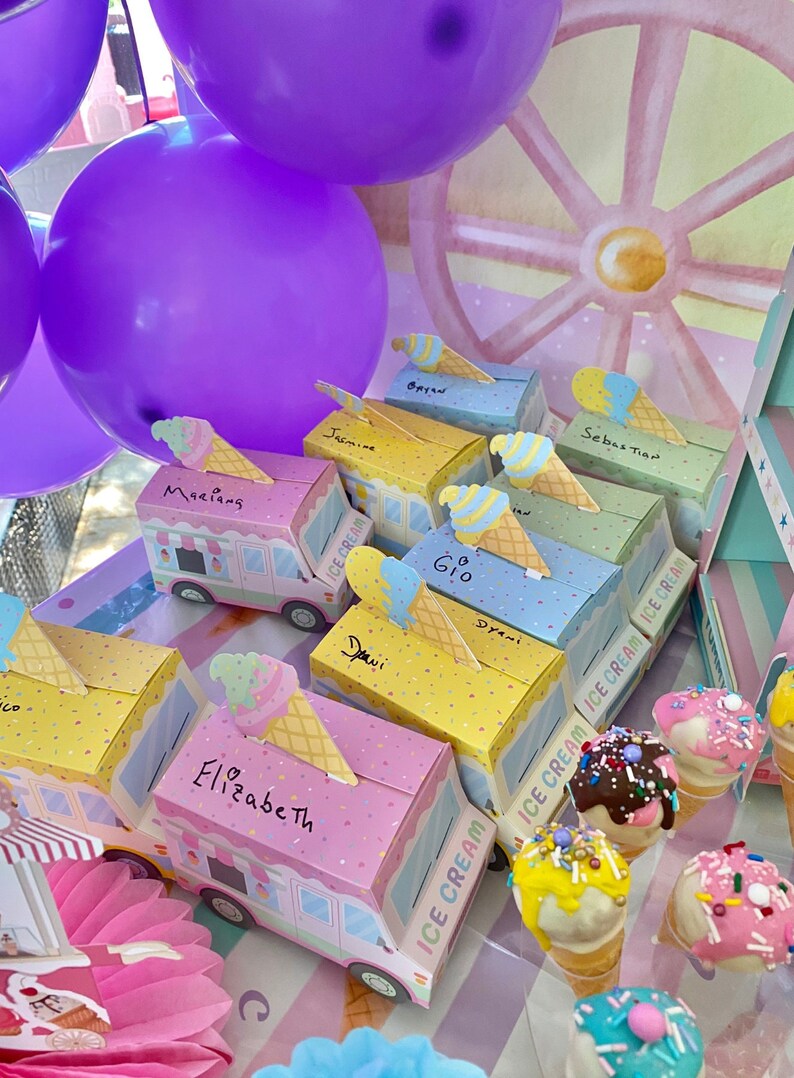 Ice Cream Party Favor Box Treat Goodies Box Set for Kids - Etsy