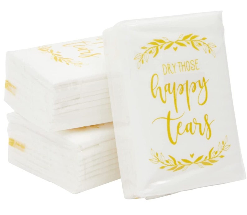 Wedding Tissues Packs for Guests Dry Those Happy Tears Pocket - Etsy