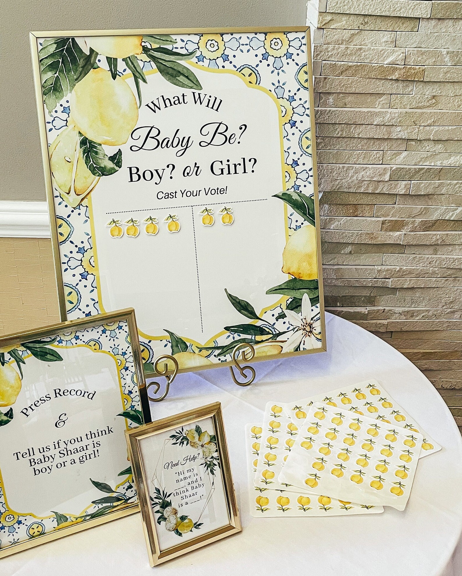 Lemon Tile Gender Voting Poster Template With Bonus Lemon Stickers ...