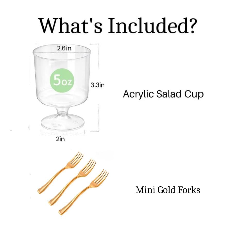 Dessert Appetizer Cups Dressing Mini Forks Set for Food Display Buffet ...