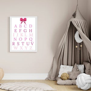 Pink Alphabet Wall Art for Little Girls' Playroom Nursery - Etsy