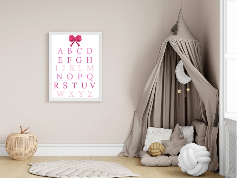 Pink Alphabet Wall Art for Little Girls' Playroom Nursery - Etsy