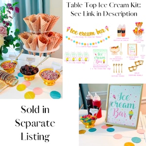 Ice Cream Party Paper Plate Cups Napkins Cutlery Set for Kids Birthday ...