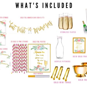 Mimosa Bar Decor Kit Package With Mimosa Bar Signage for Mimosa Serving ...