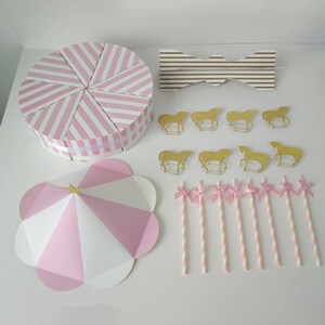 Paper Carousel Horse Carnival Theme Paper Gift Candy Treat Favor Box ...