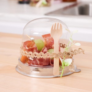 Charcuterie Dome Containers Cups With Mini Wooden Forks for Food Favor ...