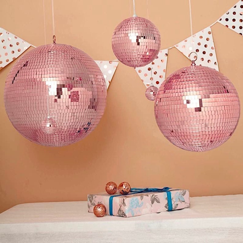 Rose Gold Pink Disco Ball Decor Disco Cowgirl Last Disco - Etsy