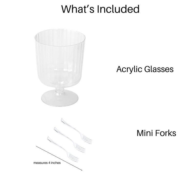 Mini Acrylic Appetizer Cups With Forks: Shrimp Cocktail Dessert Display ...
