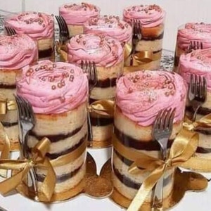 DIY Mini Cake Favor Set Clear Cake Wrap W/mini Forks for - Etsy UK