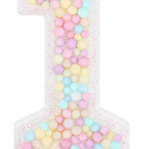 Sparkly Number Birthday Candle: Pastel Ice Cream Party Cake Topper - Etsy