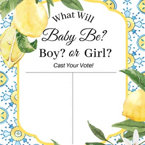 Lemon Tile Gender Voting Poster Template With Bonus Lemon Stickers ...