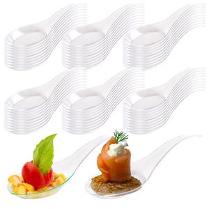 Teardrop Asian Spoon Mini Cups With Forks: Appetizer Dessert Catering ...