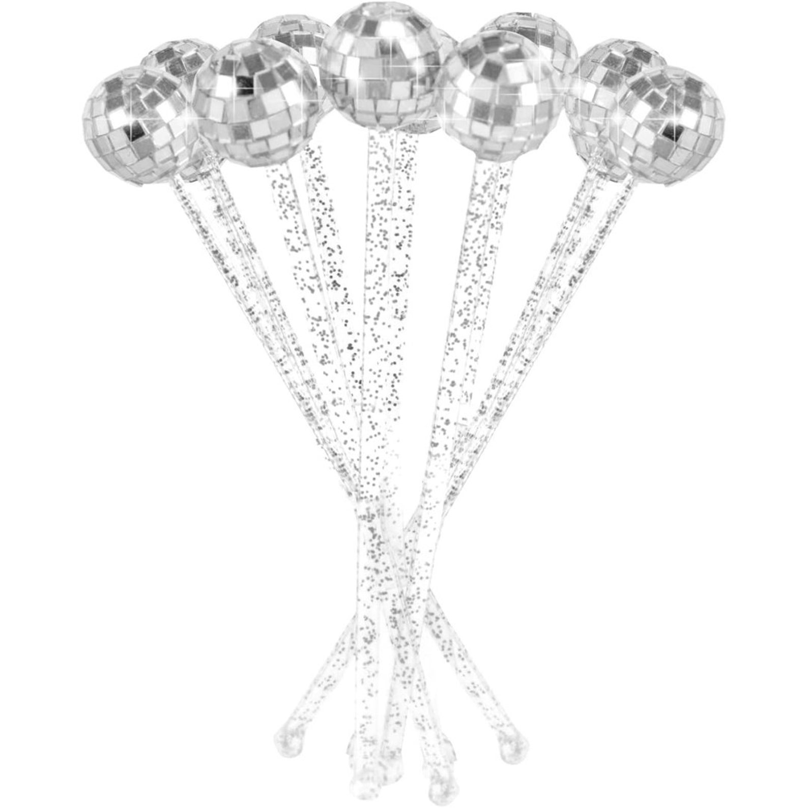 Disco Ball Drink Stirrers Glitter Drink Stirrers Silver Pink - Etsy