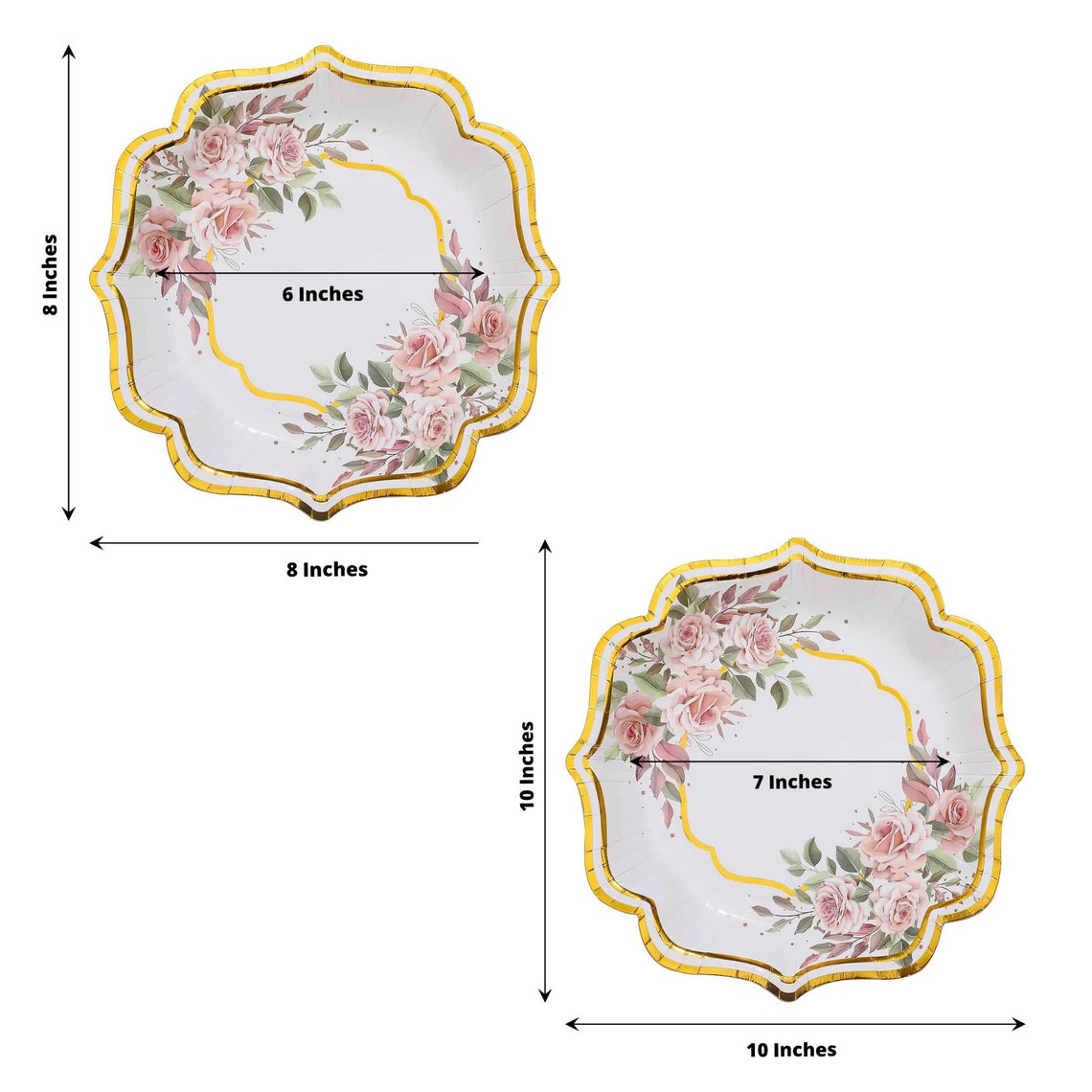 Paper Party Plates Floral Chinoiserie Print Fancy 8 - Etsy