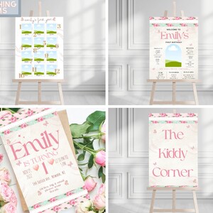EDITABLE First Birthday Milestone Sign Pink Love Shack Fancy 1st ...