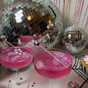 Set of 40 Mirror Silver Disco Ball Decor Disco Cowgirl Last Disco ...
