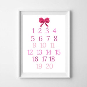 Pink Numbers Sign Girls Nursery Decor Pink Girls Room Playroom Wall Art ...