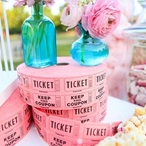 Raffle Tickets Roll Pink Yellow Pastel Admit One Ticket for Carnival ...