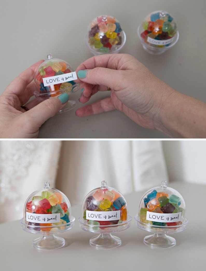 Mini Dessert Favor Stand Tiny Cake Dome Clear Plastic Wedding - Etsy